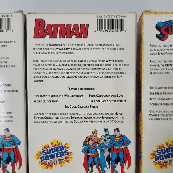 Warner Bros. | Media | Vintage Warner Bros Dc Comics Batman Superman Superboy Aquaman Vhs Movies ...